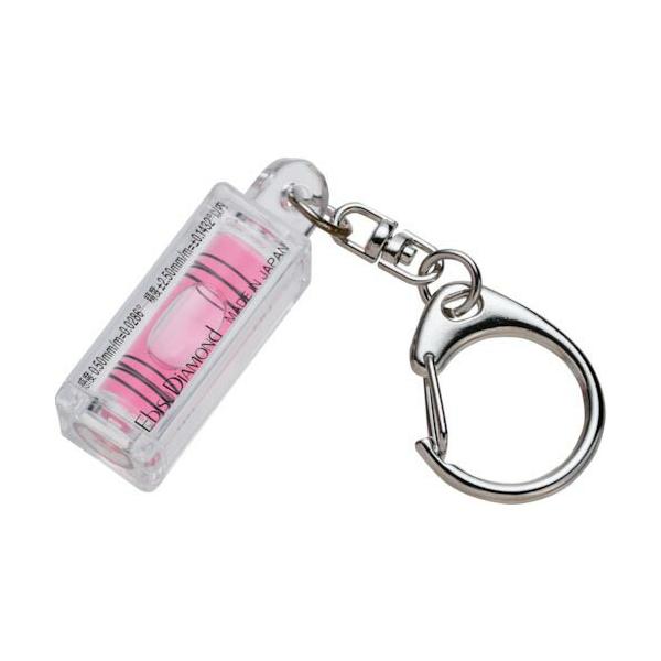 [特長]●キーホルダー付きで、鍵を取り付けて測定できます。●小さくて携帯に便利です。[仕様]●長さ(mm)：46●高さ(mm)：15●厚さ(mm)：15●マグネット：なし●色：レッド●精度：±2.50mm/m＝±0.1432°以内●感度：0...