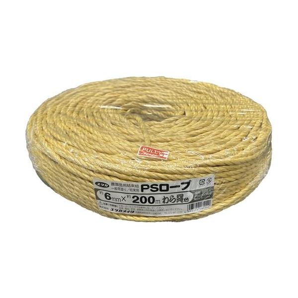 [特長]●農園芸用の結束紐として最適なカラーです。[仕様]●色：わら縄●標準幅(mm)：6●長さ(m)：200●包装形状袋入り[材質／仕上]●ポリプロピレン（PP）