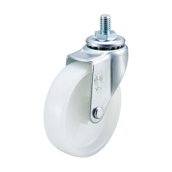 [特長]●始動抵抗が軽く、使いやすいキャスターです。[仕様]●許容荷重(daN)：35●許容荷重(kgf)：35.7●車輪径D(mm)：75●車輪幅(mm)：21●取付高H(mm)：95●軸長L(mm)：14●ねじT：W3/8●タイプ：自在...