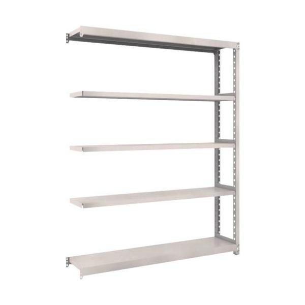 [特長]●ボルトを1本も使用していないボルトレス構造で、分解・組み立て作業が簡単で、作業時間を大幅に短縮できます。●棚の段変更が、25mmピッチで、自由に調整、変更ができます。●高さ、奥行が同じであれば、増結することができます。また、支柱を...