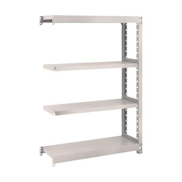 [特長]●ボルトを1本も使用していないボルトレス構造で、分解・組み立て作業が簡単で、作業時間を大幅に短縮できます。●棚の段変更が、25mmピッチで、自由に調整、変更ができます。●高さ、奥行が同じであれば、増結することができます。また、支柱を...