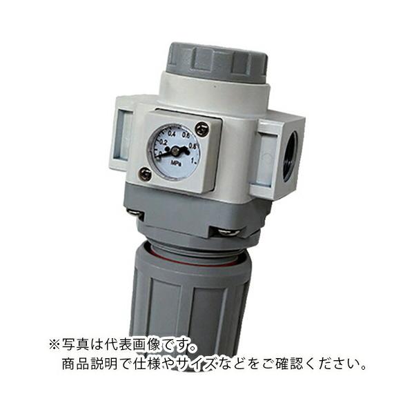 [特長]●空気を安定した圧力に調整します。[仕様]●設定圧力(MPa)：0.1〜0.85●使用圧力(MPa)：1●使用流体：空気●接続口径：Rc1/2●全長(mm)：133●全幅(mm)：70●流体温度(℃)：5〜60●圧力計：角型●使用温...