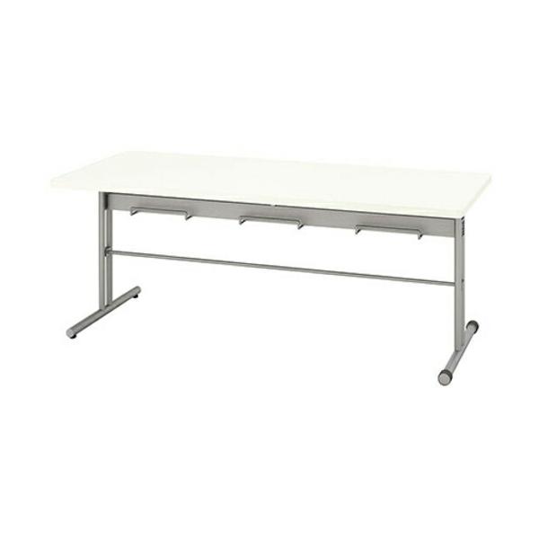 [仕様]●間口(mm)：1800●奥行(mm)：800●高さ(mm)：700●天板色：ホワイト●脚色：シルバー●天板厚さ(mm)：30●キャスター有無：無●天板：メラミン化粧板張りソフトエッジ巻き、脚部：φ25.5mmスチール丸パイプ塗装仕...