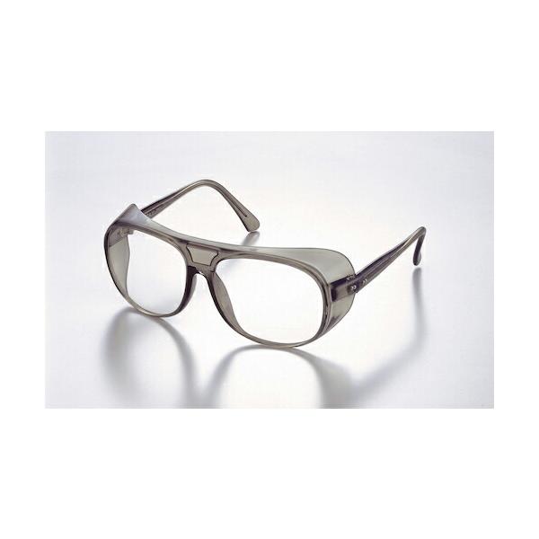 [特長]●状況によって各種レンズを選択できるスタンダードアイカップJISメガネです。[仕様]●レンズ色：クリア●テンプル色：スモーク●フレーム色：スモーク●幅(mm)：146●高さ(mm)：55●長さ(mm)：162●レンズ厚(mm)：約2...