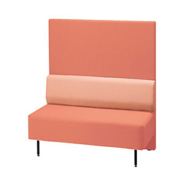 [特長]●囲まれたミーティングスペースを手軽に作れるソファーです。[仕様]●幅(mm)：1200●奥行(mm)：650●高さ(mm)：1300●座面高さ(mm)：420●張地：布張り●背面色：コーラル・シェルピンク●座面色：コーラル●脚色：...