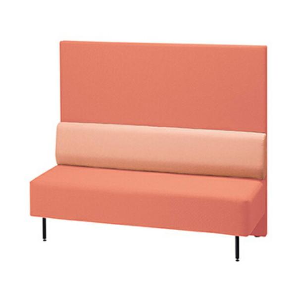 [特長]●囲まれたミーティングスペースを手軽に作れるソファーです。[仕様]●幅(mm)：1500●奥行(mm)：650●高さ(mm)：1300●座面高さ(mm)：420●張地：布張り●背面色：コーラル・シェルピンク●座面色：コーラル●脚色：...