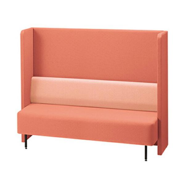 [特長]●囲まれたミーティングスペースを手軽に作れるソファーです。[仕様]●幅(mm)：1590●奥行(mm)：650●高さ(mm)：1300●座面高さ(mm)：420●張地：布張り●背面色：コーラル・シェルピンク●座面色：コーラル●脚色：...