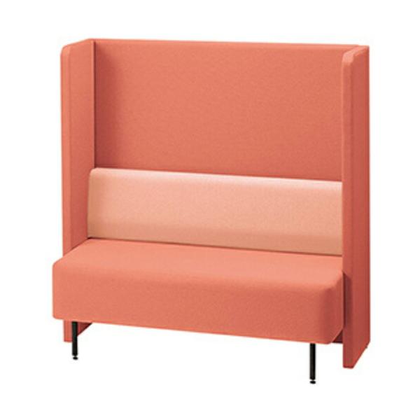 [特長]●囲まれたミーティングスペースを手軽に作れるソファーです。[仕様]●幅(mm)：1290●奥行(mm)：650●高さ(mm)：1300●座面高さ(mm)：420●張地：布張り●背面色：コーラル・シェルピンク●座面色：コーラル●脚色：...