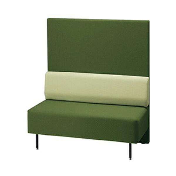 [特長]●囲まれたミーティングスペースを手軽に作れるソファーです。[仕様]●幅(mm)：1200●奥行(mm)：650●高さ(mm)：1300●座面高さ(mm)：420●張地：布張り●背面色：ダークグリーン・ピスタチオ●座面色：ダークグリー...