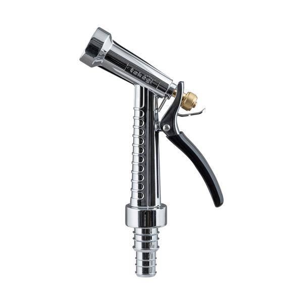 [特長]●ホースバンドでホースを固定する金属製の散水ノズルです。[用途]●ホースを直付け接続して使用したい方に。[仕様]●適合ホース内径(mm)：15〜18●適合ホース外径(mm)：26●高さ(mm)：193●長さ(mm)：118●適合ホー...