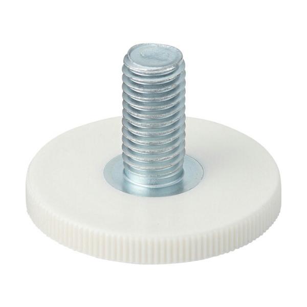 [特長]●筐体のデザインを損なわない薄型です。●底部には回しやすいようにローレット加工を施しました。●取り付けに便利な十字穴付です。[仕様]●許容荷重(kgf)：180●ねじ寸法：Ｍ10●ねじ長さ(mm)：20●全高(mm)：26●台座径(...