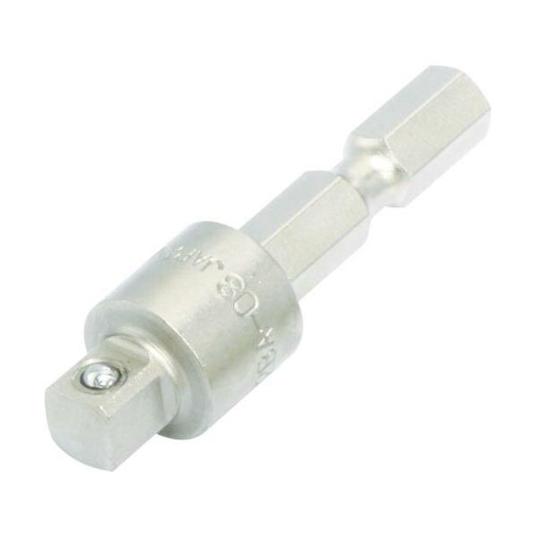 [特長]●電動工具（電動ドリルドライバー）でソケット類を使えるようにするためのアダプターです。●素早いソケット交換が可能です。●ボールタイプです。[仕様]●差込角(mm)：6.35●軸寸法(mm)：6.35●全長(mm)：47[材質／仕上]...