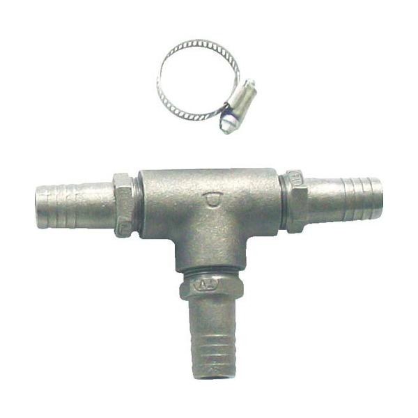 [特長]●融雪プロテクターの敷設に使用します。[仕様]●適合ホース内径(mm)：18〜21●品名：T型ジョイント●用途：本体同士、本体とホースの接続●適合ホース(mm)内径：18〜21[材質／仕上]●本体:鋳鉄●ホースバンド:ステンレス