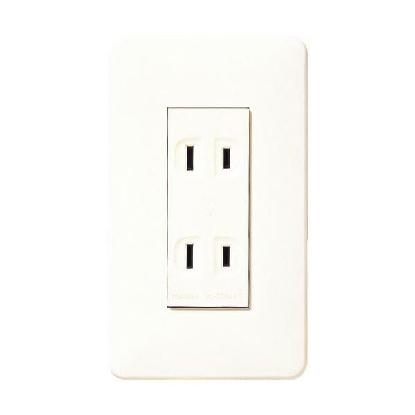 [特長]●埋込ダブルコンセントです。[仕様]●定格：15A 125V●コンセント数：2個口●幅(mm)：70●長さ(mm)：120●厚さ(mm)：22.8●色：ミルキーホワイト●モダンプレート付