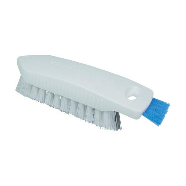 [特長]●山切りカットのブラシと目地洗い用のミニブラシが浴室のスミズミの汚れまで洗い落します。●手にピッタリとフィットする洗いやすい形状です。●先端三角形状＆山切りカットハード植毛です。●細かいミゾ洗いに便利なミニブラシです。[仕様]●色：...