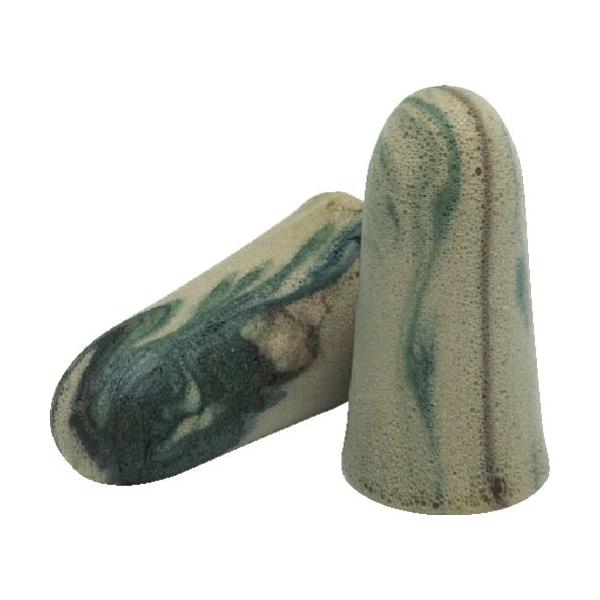 [特長]●米軍仕様の高性能カモフラージュ色タイプです。●柔らかく長時間快適に使用できます。[仕様]●コード：無●サイズ：フリー●NRR値(dB)：33●NRR値：33dB[材質／仕上]●耳栓本体:発泡ポリウレタン(PUR)