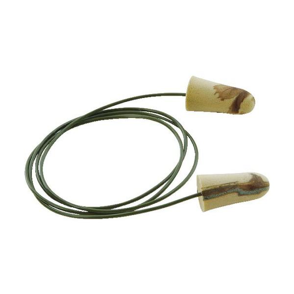 [特長]●米軍仕様の高性能カモフラージュ色タイプです。●柔らかく長時間快適に使用できます。[仕様]●コード：有(730mm)●サイズ：フリー●NRR値(dB)：33●NRR値：33dB[材質／仕上]●耳栓本体:発泡ポリウレタン(PUR)