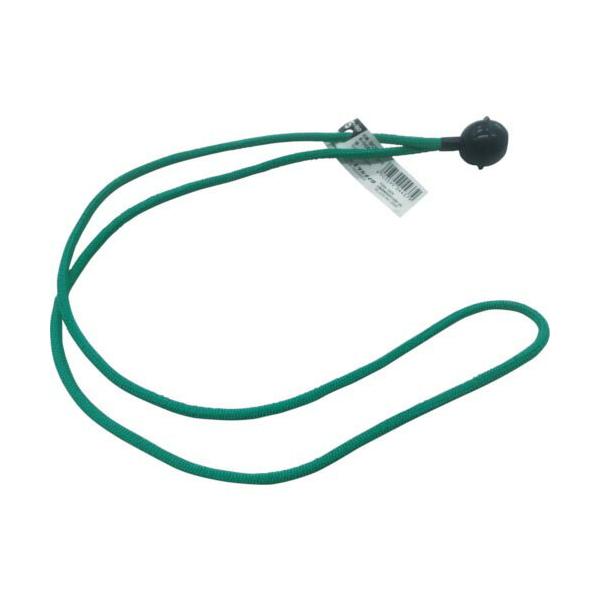 [特長]●伸縮性があり、周囲を糸で特殊織しています。[仕様]●色：グリーン●線径(mm)：5●全長(m)：0.6●ボール付タイプ[材質／仕上]●中芯：天然ゴム●被覆：ポリプロピレン(PP)●ボール：ポリプロピレン(PP)