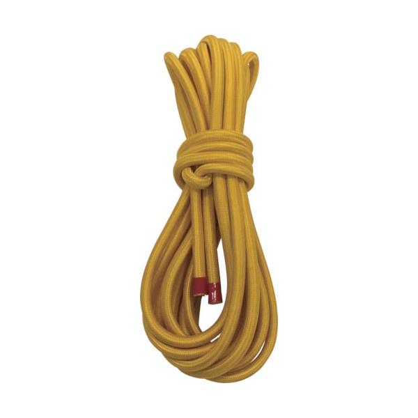 [特長]●伸縮性があり、周囲を糸で特殊織しています。[仕様]●色：イエロー●長さ(m)：5●標準幅(mm)：6●包装形態：袋入り[材質／仕上]●中芯：合成ゴム●被覆：ポリプロピレン（PP）