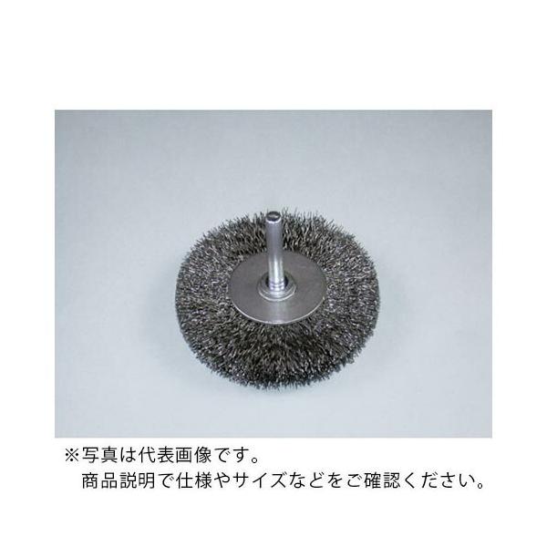 [特長]●ペーパーで取り切れない隙間にお勧めです。R面にも対応します。[仕様]●線径(mm)：0.3●毛材：鋼線●外径(mm)：75●毛丈(mm)：18●軸長(mm)：35●軸径(mm)：6●最高使用回転数(rpm)：3000●A×B×C×...