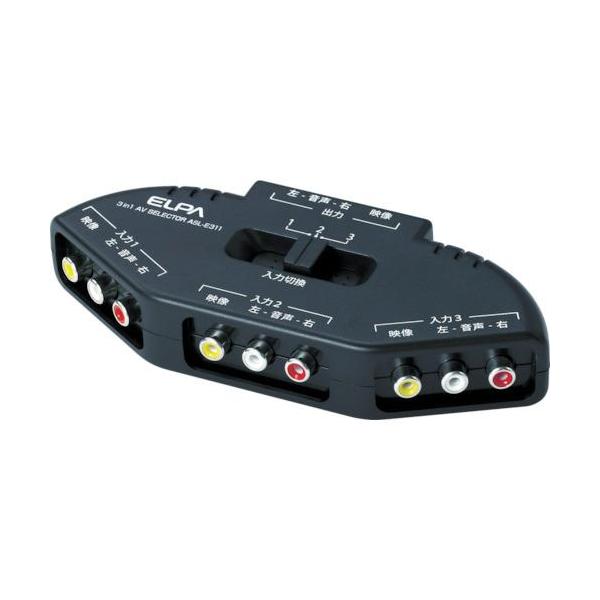 [特長]●ビデオやテレビゲーム機など複数台の機器の入力切換が可能です。●スペースをとらないコンパクト設計です。●プラグの抜き差しがしやすい扇形です。(ASL-E311)[仕様]●幅(mm)：165●奥行(mm)：75●高さ(mm)：30.5...