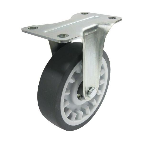 [特長]●車輪ホイル部はスタイリッシュな白色です。●省音タイプです。[仕様]●色：オフホワイト●タイプ：固定●車輪径(mm)：75●固定式[材質／仕上]●金具：スチール●車輪：静音エラストマー