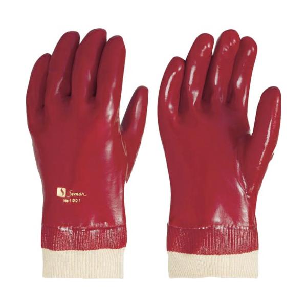 [特長]●耐酸性、耐アルカリ性に優れています。●袖口ジャージ付です。[仕様]●色：レッド●サイズ：L●全長(cm)：25.0●手のひら周り(cm)：22.5●中指長さ(cm)：8.0●厚さ(mm)：0.9●裏布付[材質／仕上]●表樹脂部:ポ...