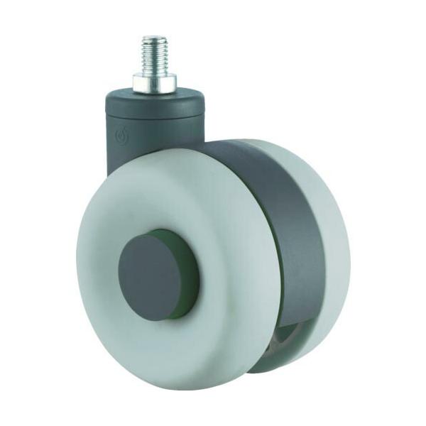 [特長]●全体的に丸みを帯びた形状のデザイン性の高い双輪キャスターです。[仕様]●許容荷重(daN)：35.3●許容荷重(kgf)：36●車輪径D(mm)：60●車輪幅(mm)：40●取付高H(mm)：71.5●軸長L(mm)：15●ねじT...