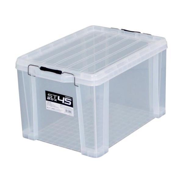 [特長]●スタッキング（積み重ね）でき便利です。（当社品番＃22，＃45）●フタにcm単位の便利な目盛り付です。●内容物が見やすいナチュラルカラー[仕様]●容量(L)：43●色：クリア●外形寸法(mm)間口：379●外形寸法(mm)奥行：5...