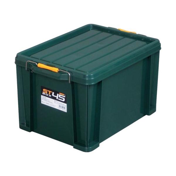 [特長]●スタッキングでき便利です。●フタにcm単位の便利な目盛り付です。[仕様]●容量(L)：43●色：ダークグリーン●外形寸法(mm)間口：379●外形寸法(mm)奥行：545●外形寸法(mm)高さ：322●有効内寸(mm)間口：309...