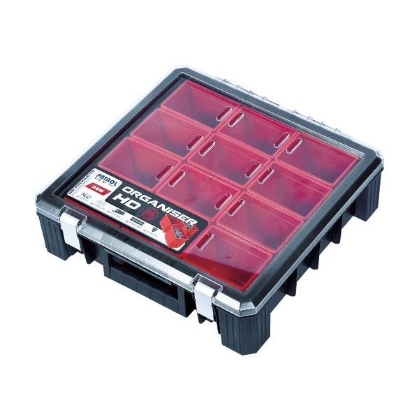 [特長]●フタがポリカーボネート製で壊れにくく、中身が見やすいクリアタイプです。●コーナーにゴムが取り付けられており衝撃を防ぎます。[仕様]●色：ブラック(レッド)●外形寸法(mm)間口：400●外形寸法(mm)奥行：390●外形寸法(mm...