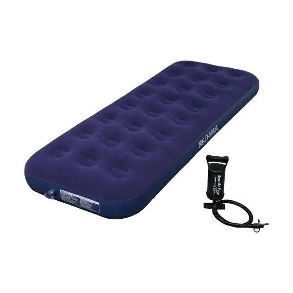 [特長]●防災用品やレジャー用品として使用できる簡易エアベッドです。●簡単設置、コンパクト収納、いざという時すぐ使えます。●肌触りがよい表面加工と厚さ22cmのボリュームで固い床でも底付き感を感じずに眠れます。●専用ポンプで女性でも簡単に膨...