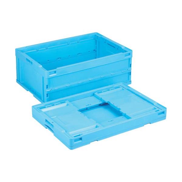 [特長]●折りたたみ時も積み重ねが可能です。●空箱時折りたたむことで保管・収納スペースの有効活用ができます。(約1/3〜1/4)[仕様]●容量(L)：55●色：ブルー●外形寸法(mm)間口：650●外形寸法(mm)奥行：440●外形寸法(m...