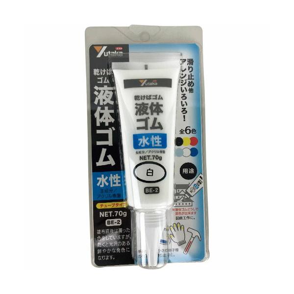 [特長]●乾けばゴムになります。●水性の為水でうすめたり、色と色を混ぜて他色を作る事ができます。[仕様]●色：白●容量(L)：70●乾燥時間：20℃以上：24時間以上　冬季：48時間以上●塗り重ね可能時間：20℃以上：24時間以上　冬季：4...