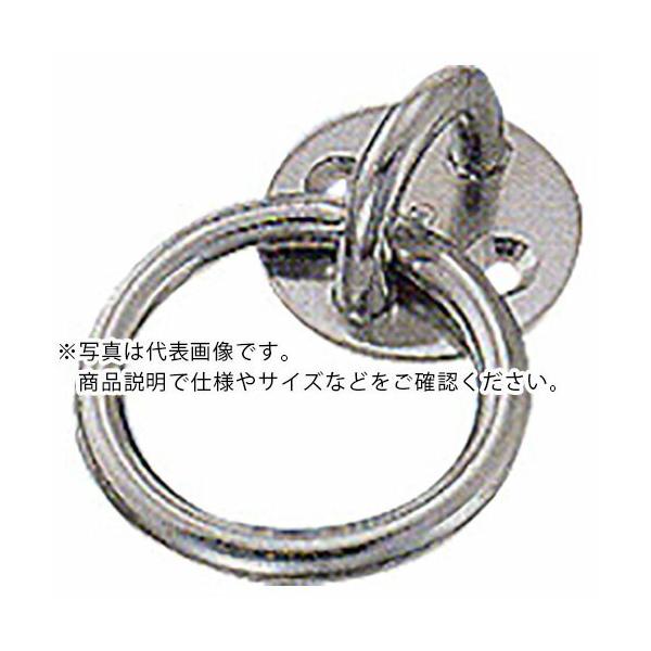 [特長]●座部分が円形です。●皿頭のネジをご使用下さい。●２箇所を止めるタイプです。●丸カンが付いているので、太いロープ等を通すのが容易です。[仕様]●使用荷重(kN)：0.15●D(mm)：5●L(mm)：30●H(mm)：20●T(mm...