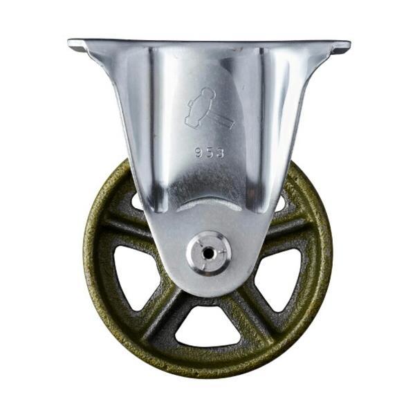 [特長]●旋回式キャスターの４２０Ｓ／４１３Ｓと併用できる固定式キャスターです。●工場、事務所などに多く使用されており、堅牢で安定感もあり重量物運搬用に最適です。[仕様]●許容荷重(daN)：120●許容荷重(kgf)：122.4●車輪径D...