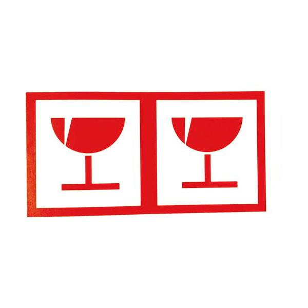 [特長]●荷物に貼って注意喚起に使用します。●ミシン目付きです。[仕様]●表示内容：われもの注意●縦(mm)：58●横(mm)：115●シールタイプ●1組(1シートに表2枚・裏２枚の合計４枚×10シート)●シートの間に透明剥離シート有り[材...