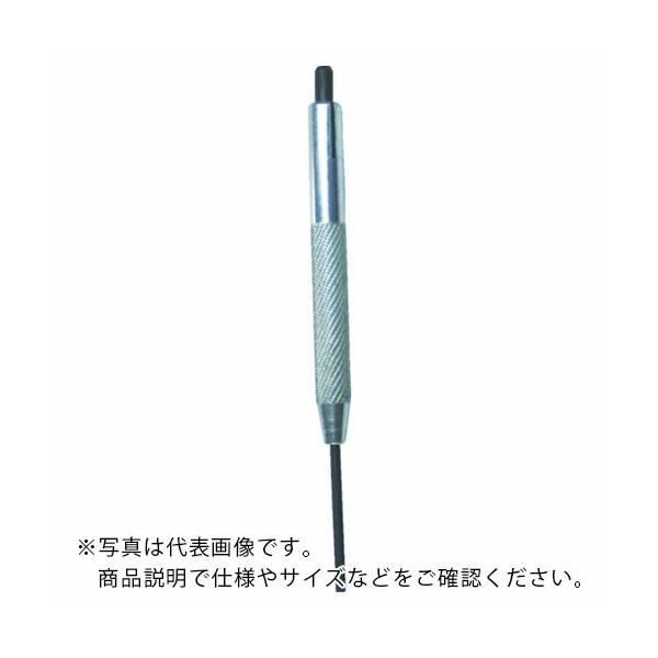 [特長]●フランス製の高品質な平行ピンポンチです。●スリーブ部分がスライド可能です。●亜鉛メッキ処理が施されています。[仕様]●全長(mm)：100●幅(mm)：8●先端径(mm)：3.4[材質／仕上]●クロムバナジウム鋼