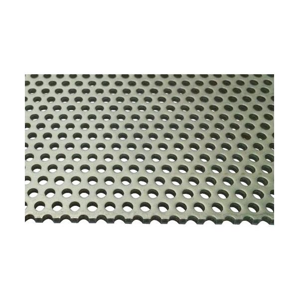 [特長]●パンチングメタルとは、パンチングプレスの金型で孔を開けた加工をした板の名称です。●表面が平面であるため、耐摩耗等の耐久性が高く目が崩れることもありません。●※周囲フチ(孔無し部)の有無は不問となります。(一部切りっ放し状態)●※ス...