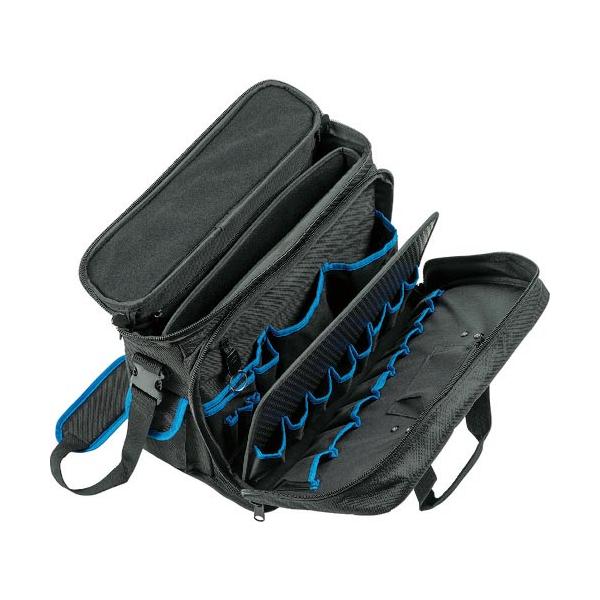 [特長]●丈夫なナイロン繊維を使用し、傷が付きにくいです。●工具入れポケットは取り外し可能です。●ツールポケットは90°まで広げることができます。[仕様]●色：ブラック●幅(mm)：450●奥行(mm)：200●高さ(mm)：340●ポケッ...