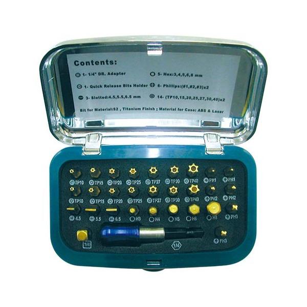 [特長]●チタンコーティングにより耐久性を向上させたビットセット。[仕様]●差込角(”HEX)：1/4[セット内容／付属品]1/4”SQアダプター(21404)、クイックリリースビットホルダー(21406)、プラスビット：#1・2・3(21...