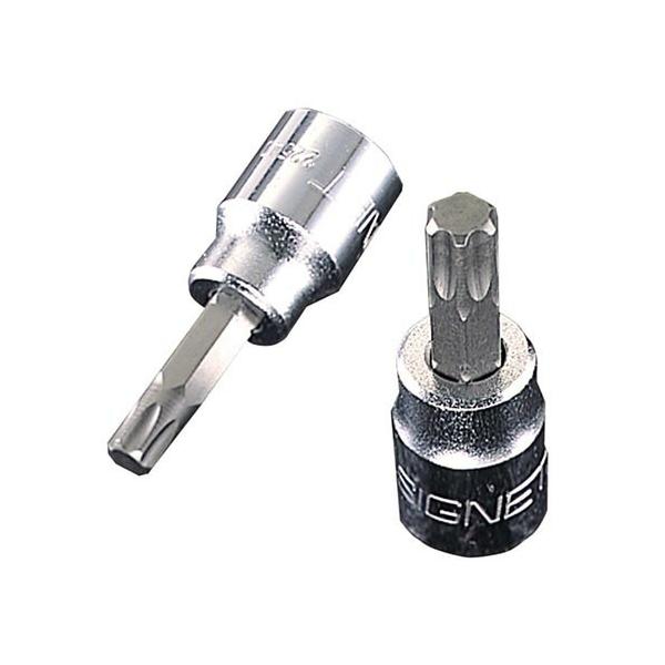 [特長]●ヘクスローブネジ用T型ビットソケット。[仕様]●差込角(”SQ)：3/8●サイズ：T40●先端部外径(mm)：6.65●対応ねじサイズ(mm)：M7・8●全長(L1；mm)：49●軸長(L2；mm)：23●外径(D；mm)：17....