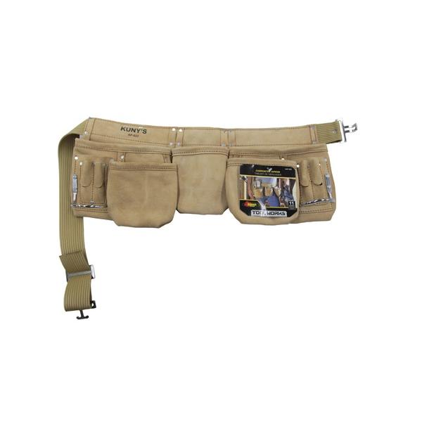 [特長]●丈夫な革製の5つのポケット(大×2、小×3)は間口が広く、使いやすい。●センターポケットはテープやその他工具を入れるのに便利です。●スチール製ハンマーホルダーを2ヶ装備。●長さの調整が可能なベルトはツイストロック式バックル付の強化...