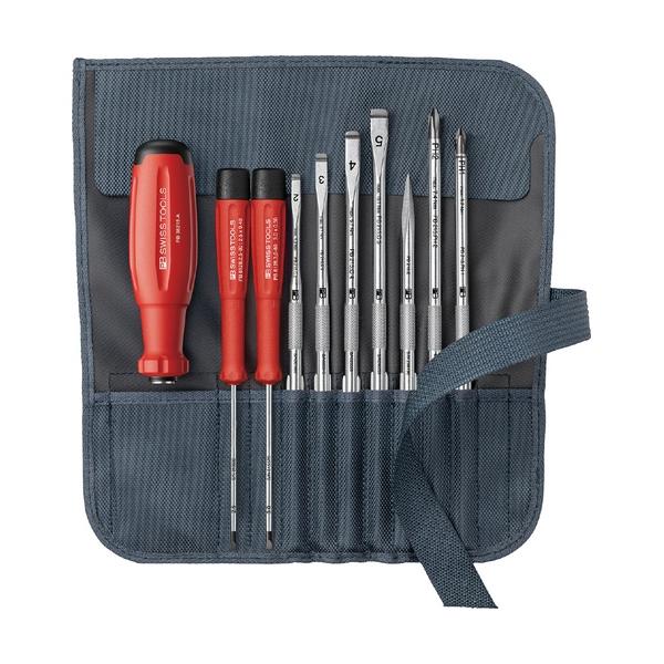 [特長]●便利な差替式スイスグリップEVOドライバーのセット。●ロールアップケース付き。●耐久性のあるハンドルで楽に作業できます。[仕様]●ケースカラー：グレー●質量(g)：400[セット内容／付属品]ドライバーハンドル(38215.A)、...