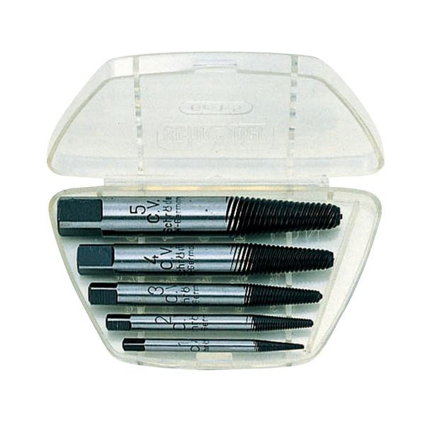 [特長]●適合ネジ…M4-M18●ケース付き[仕様]●５本セット[セット内容／付属品]●スクリューエキストラクター4.501.0、4.502.0、4.503.0、4.504.0、4.505.0