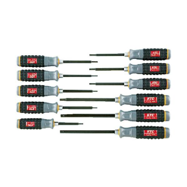 [特長]●軸の根元についた六角形状で、スパナなどを掛けて回すことができます。●グリップエンドのサイズ表示で先端形状の区別ができます。[用途]●汎用工具[仕様]●セット内容：D1T-T8H、T9H、T10H、T15H、T20H、T25H、T2...