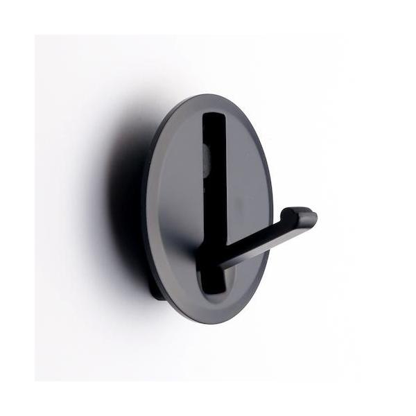 [特長]●フックは自動的に閉まります。●フック収納時の出っ張りが少ないデザインです。[仕様]●焼付塗装／マットブラック[注意]●木製の板に取り付ける際はクッションゴムをはずして取り付けてください。