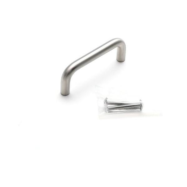 [特長]●φ8の丸棒ステンレス鋼製裏ビス止めハンドルです。●シンプルで使いやすい構造です。[仕様]●裏止めハンドル●仕上：サテン仕上[材質／仕上]●ステンレス鋼（SUS304）[セット内容／付属品]●十字穴付トラス小ねじM4×28