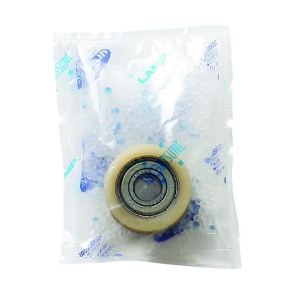 [特長]●亀裂・剥離に強い、高耐久性と耐磨耗性を兼ね備えたウレタンベアリングです。●摩耗に強いです。●テーパー摩耗試験では発塵が汎用ウレタンの1／20と優れた低発塵性を発揮します。●ベアリングに直接ウレタンを巻いているため、駆動音の発生が少...