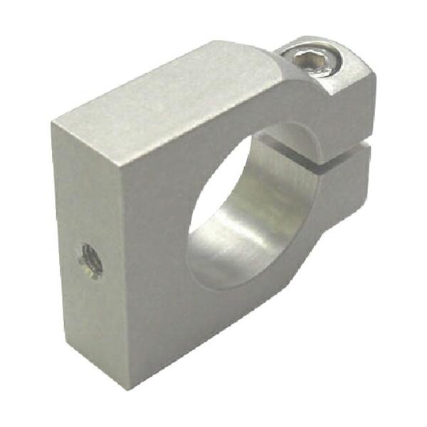 [特長]●パイプのスライドや転回がしやすい丸穴タイプの製品です。[用途]●部品やボードの取付けに。●2ケ使いで大きな物の取付けに。[仕様]●タイプ：ネジ穴加工●長さ(mm)：38●幅(mm)：14●高さ(mm)：28●φd(mm)：25.1...